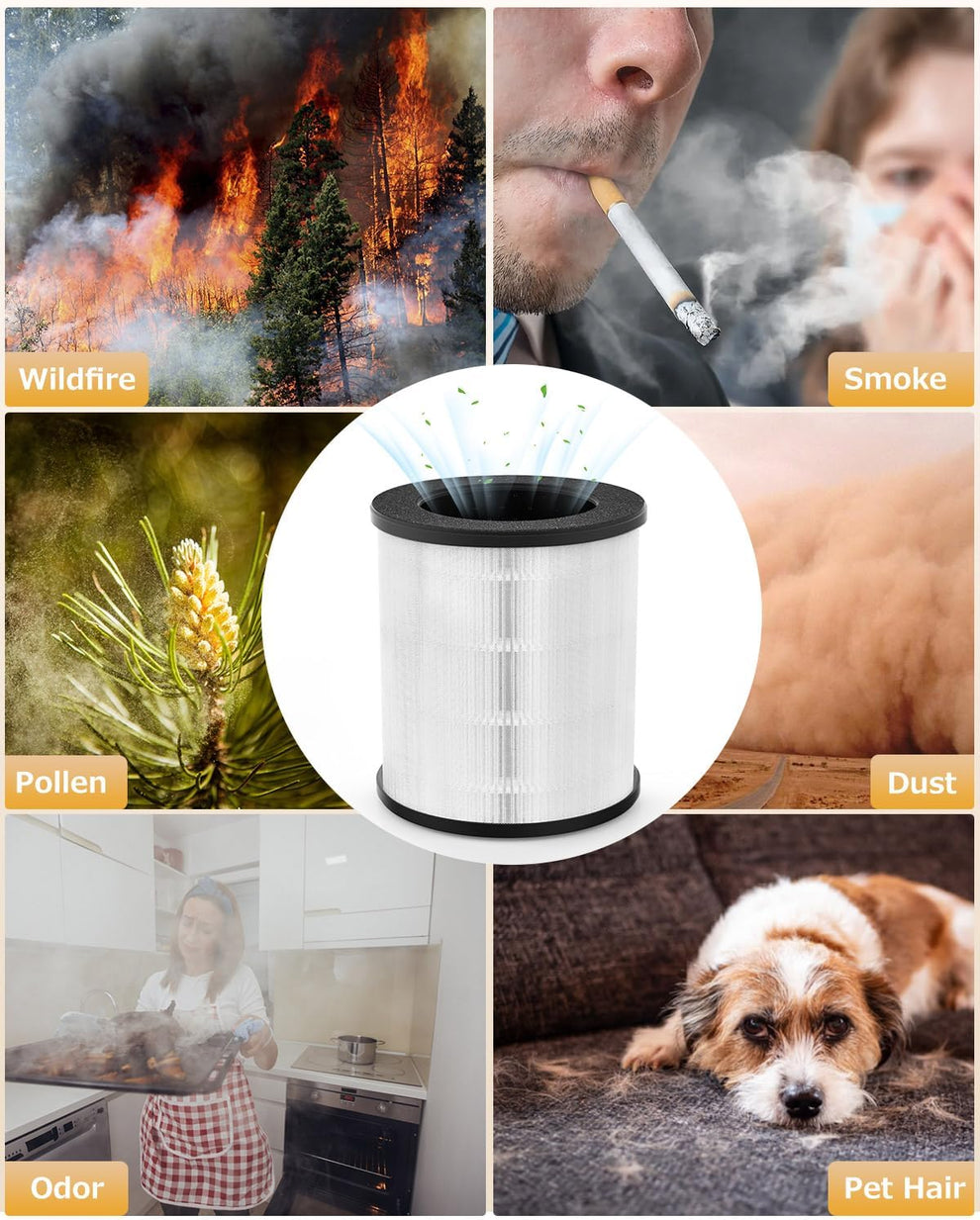 Air Purifier B-D02U Replacement Filter, VEWIOR H13 True HEPA Air Clean ...